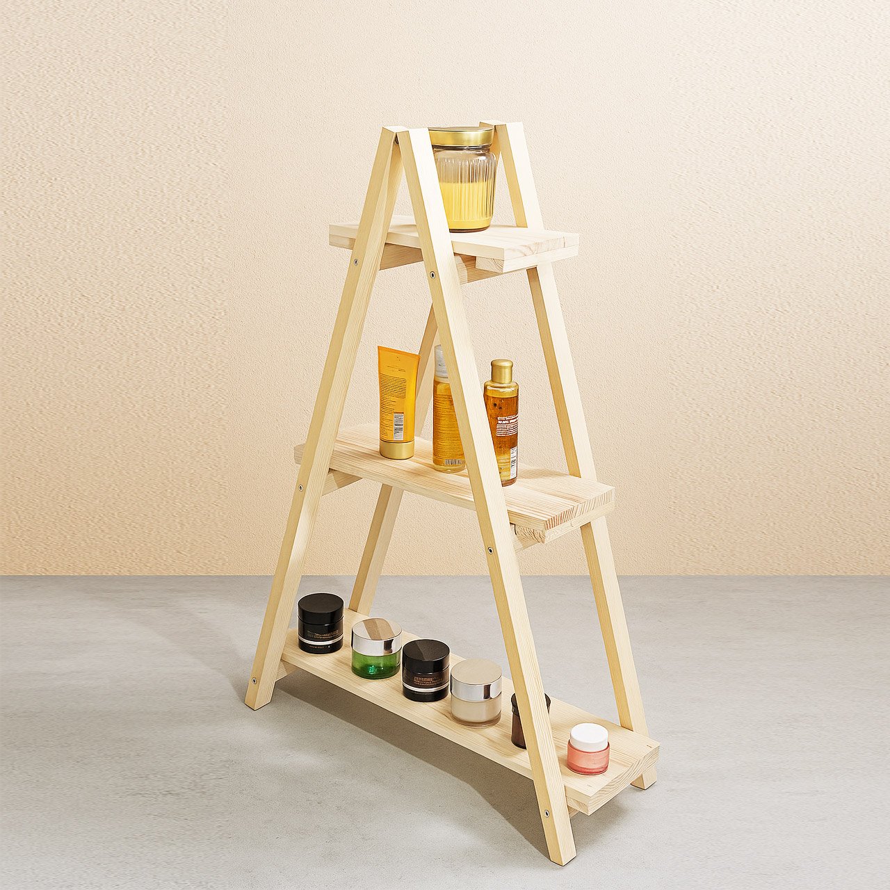 Exhibition Pyramid Display Rack – 3 Level - Krayog